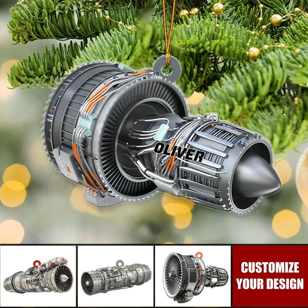 Personalized Turbofan Aircraft Engine Christmas Ornament, Turbofan ...