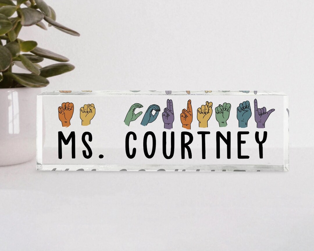 ASL Teacher Gift, Sign Language Gift, Teacher Name Sign, Teacher ...