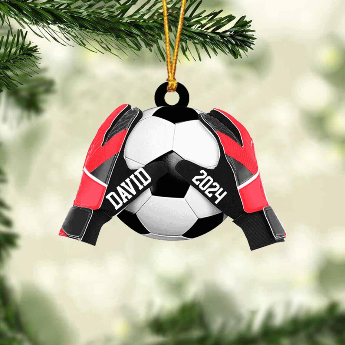 Personalized Soccer Goal Ornament, Soccer Goal Keeper Christmas ...