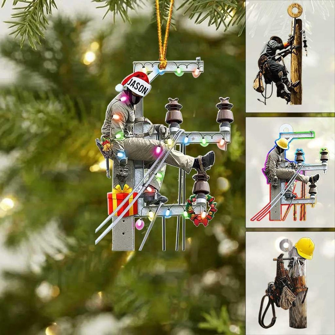 Personalized Lineman Christmas Ornament, Lineman Ornament, Christmas ...