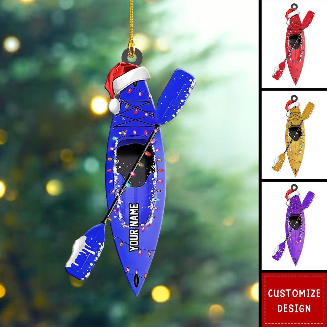 Personalized Kayak Ornament, Kayak Christmas Ornament, Kayak Player ...