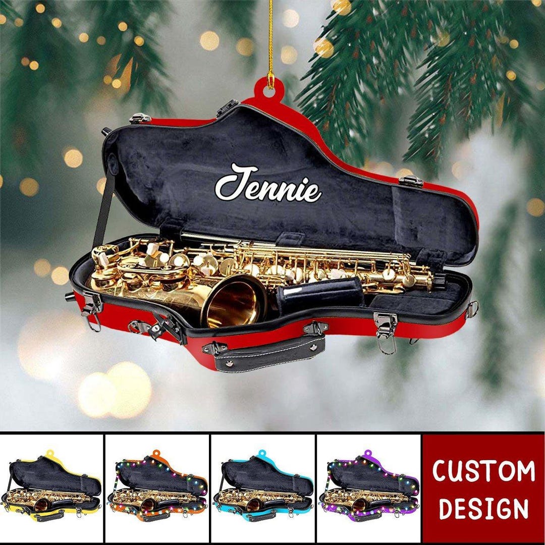 Personalized Saxophone Christmas Ornament, Saxophone Ornament ...