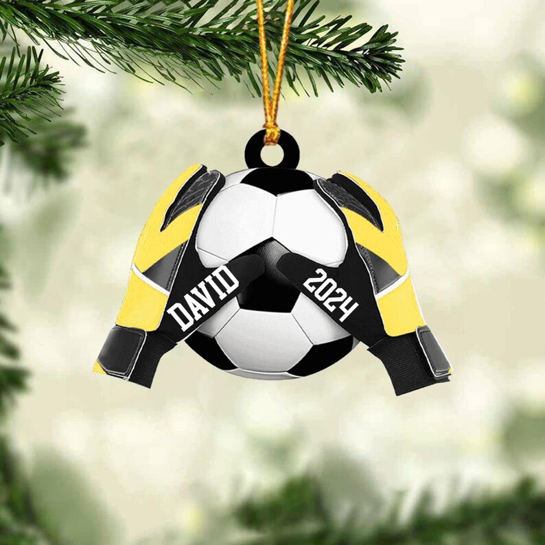 Personalized Soccer Goal Ornament, Soccer Goal Keeper Christmas ...