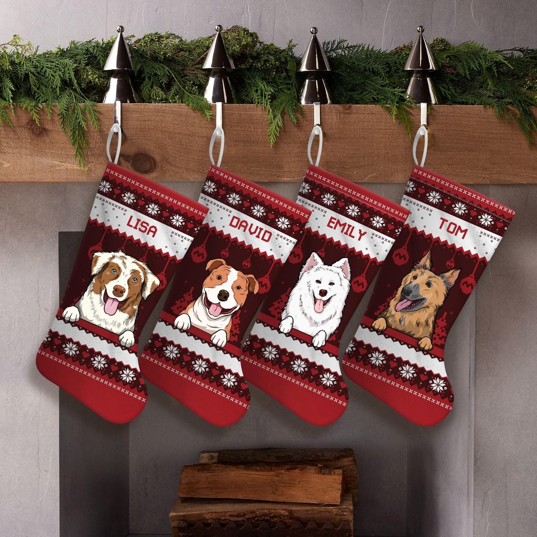 Personalized Christmas Dog Stockings, Puppy Christmas Stocking, Dog ...