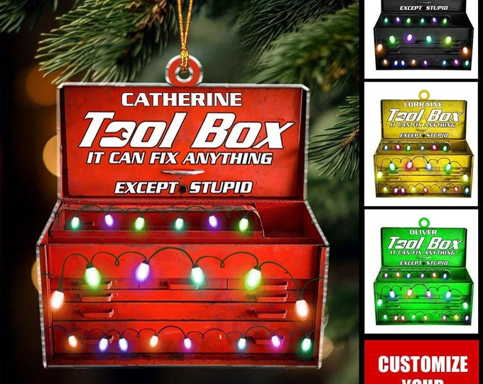 Mechanic Tool Box Ornament, Christmas Tree Mechanic Repair Shop Decor ...