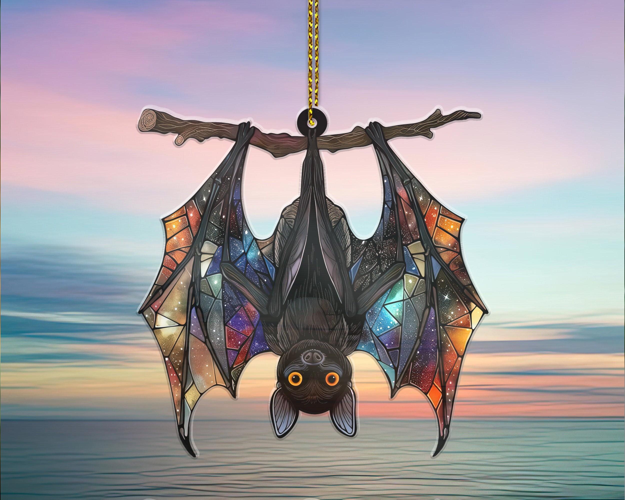 Gothic Bat Suncatcher, Stained Glass Bat Acrylic Suncatcher, Spooky Bat ...