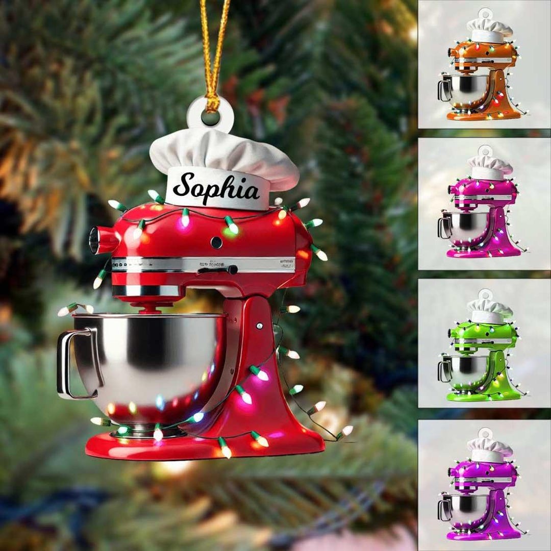 Personalized Baking Mixer Lights Christmas Ornament, Baking Ornament ...