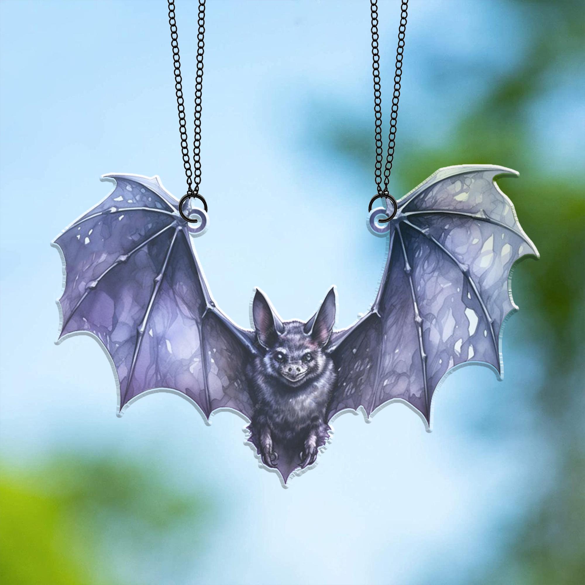 Gothic Bat Suncatcher, Stained Glass Bat Acrylic Suncatcher, Spooky Bat ...