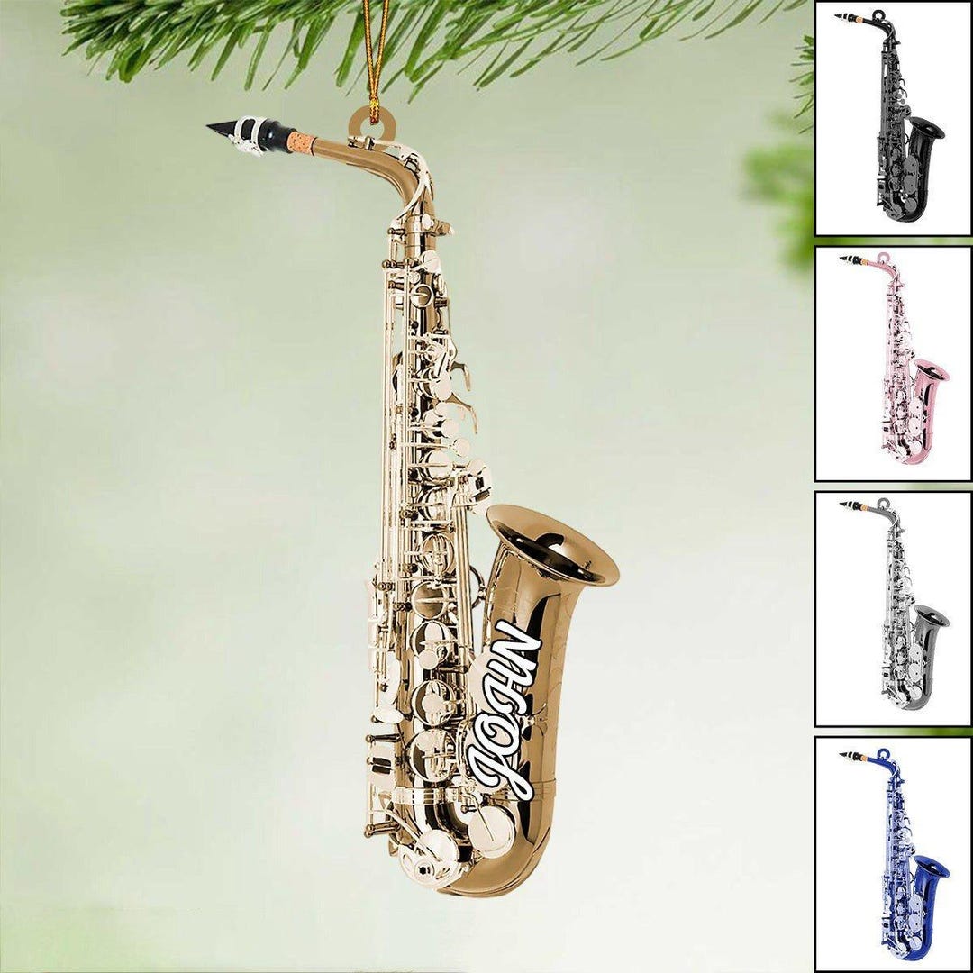 Personalized Saxophone Christmas Ornament, Saxophone Ornament ...
