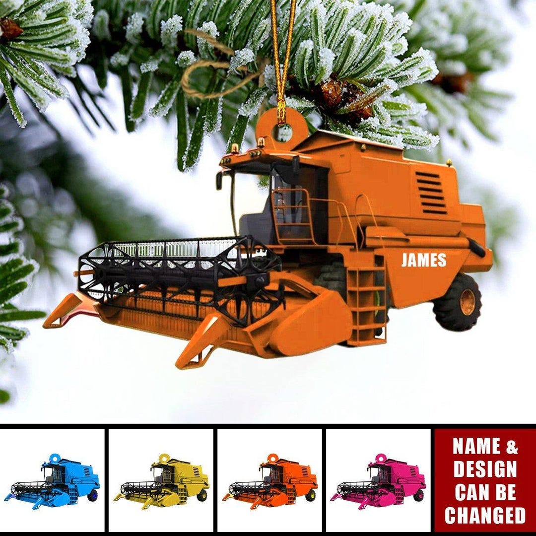 Personalized Combine Harvester Christmas Ornament, Combine Harvester ...