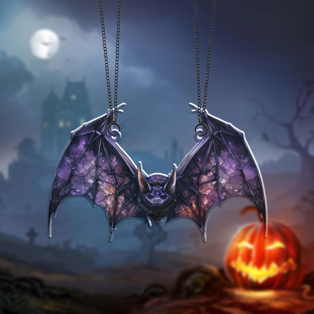 Gothic Bat Suncatcher, Stained Glass Bat Acrylic Suncatcher, Spooky Bat ...