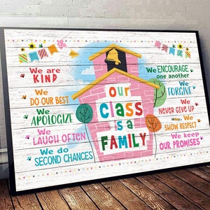 Our Class is A Family Printable, Teacher Bulletin Board, Classroom ...