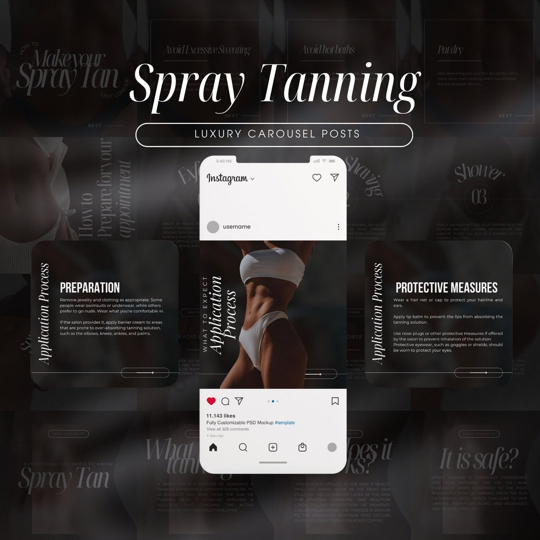 Spray Tan Instagram Carousel | Spray Tanning Posts Instagram | Spray ...