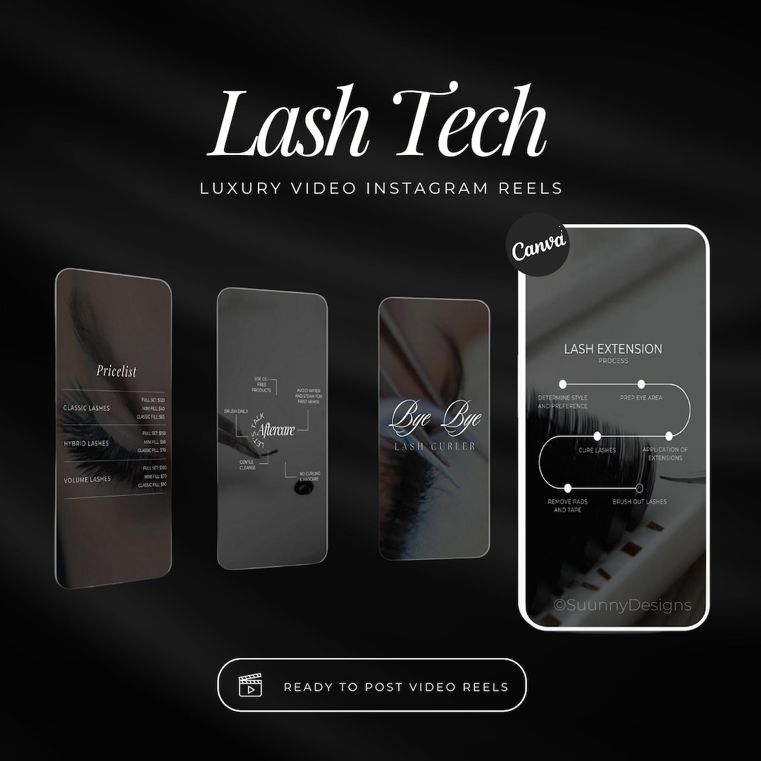 Lash Tech Artist Instagram Reels | Lash Stylist Post Templates | Lash ...