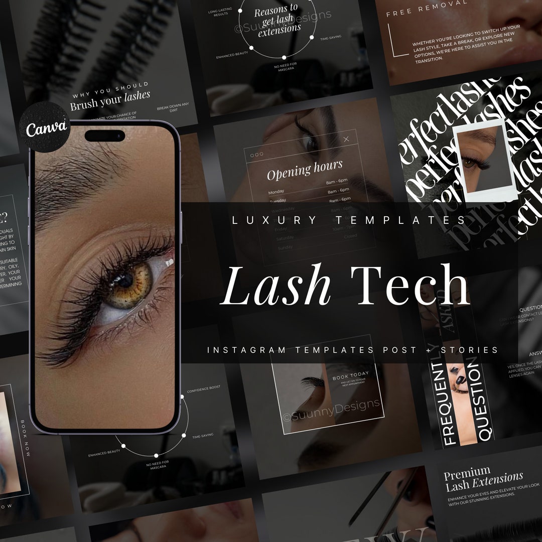 Lash Tech Artist Instagram Template | Lash Stylist Post Templates ...