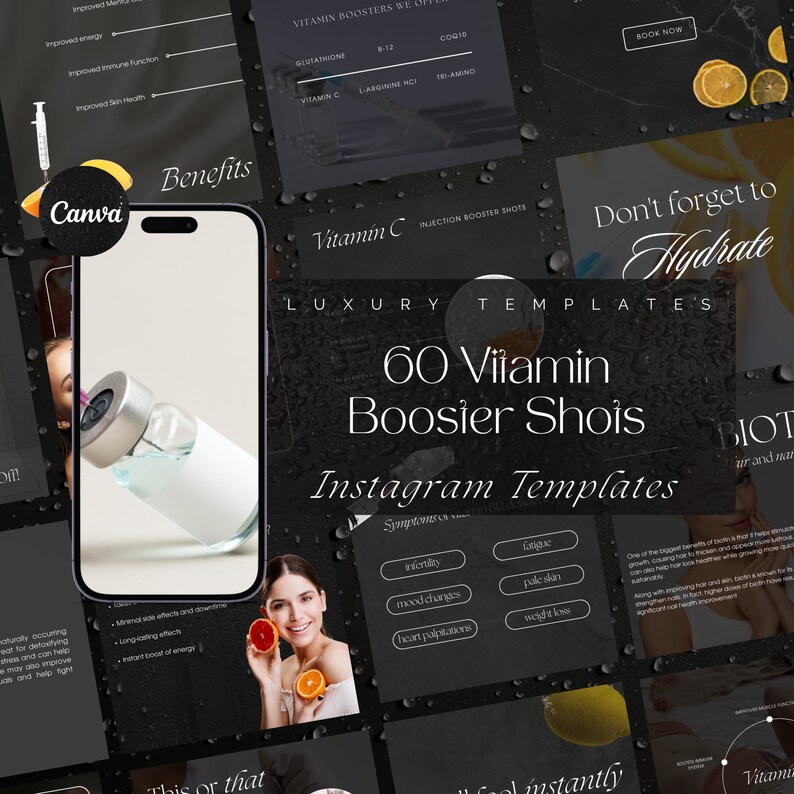 Vitamin Booster Injection Instagram Templates Vitamin - Etsy