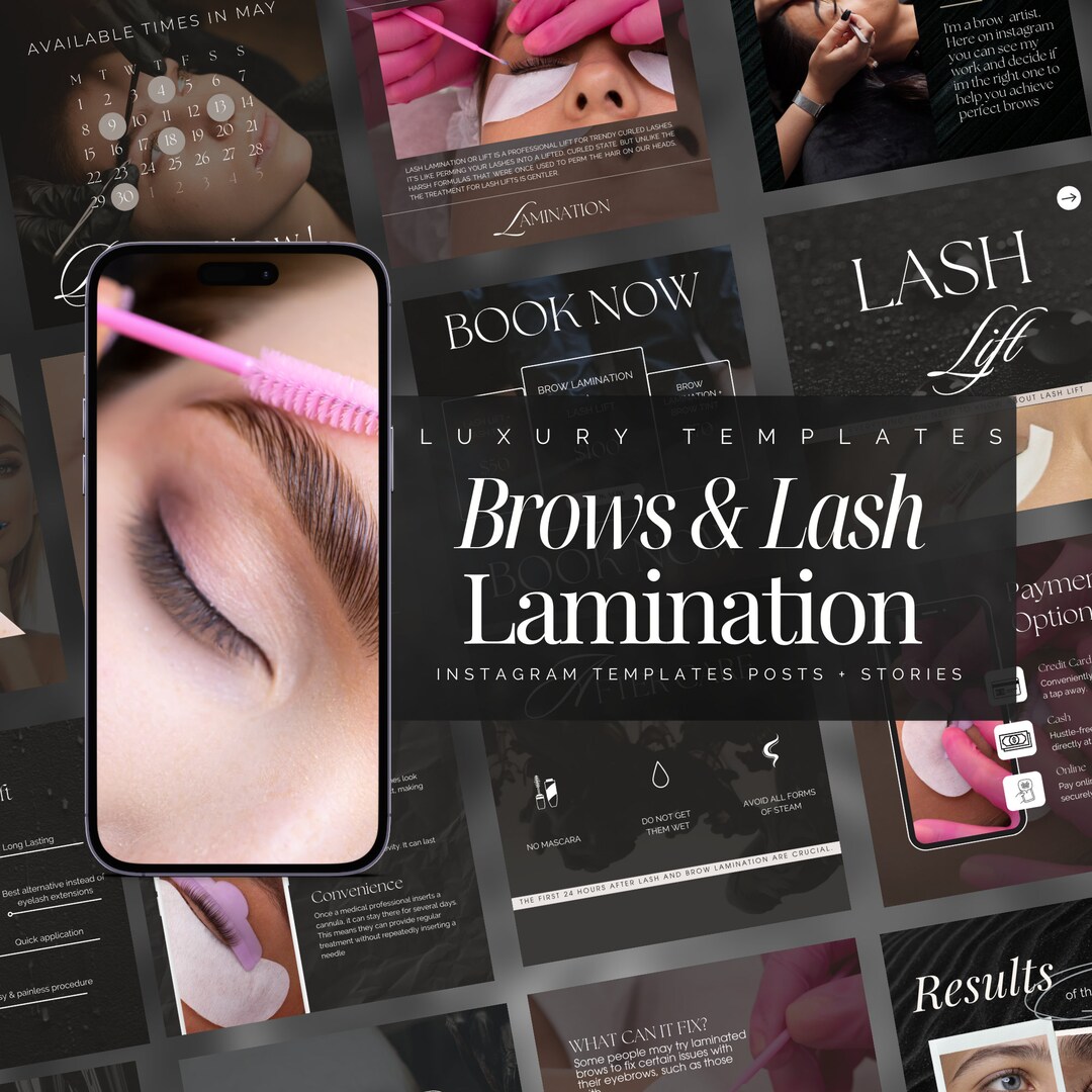 100 Lash Lift Instagram Template | Brow Lamination | Lash Tech ...