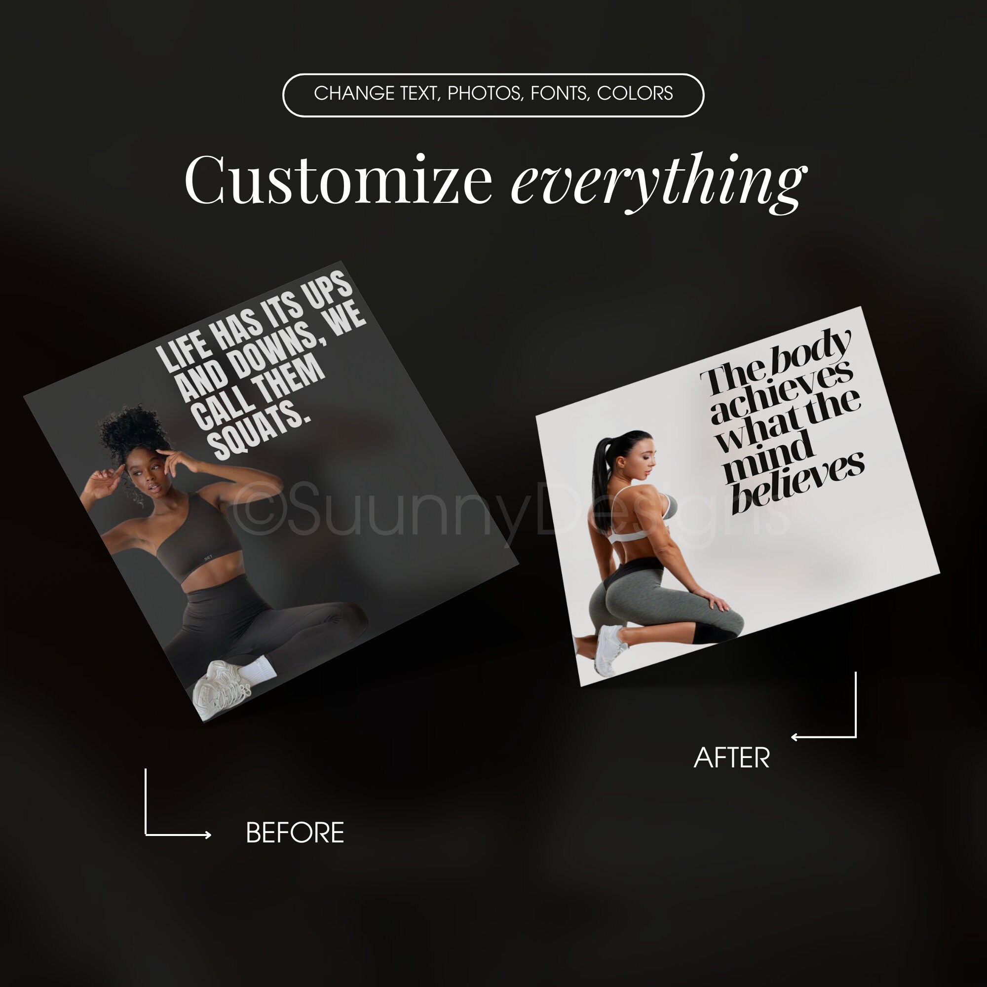 Fitness Coach Instagram Templates | Fitness Social Media Posts ...