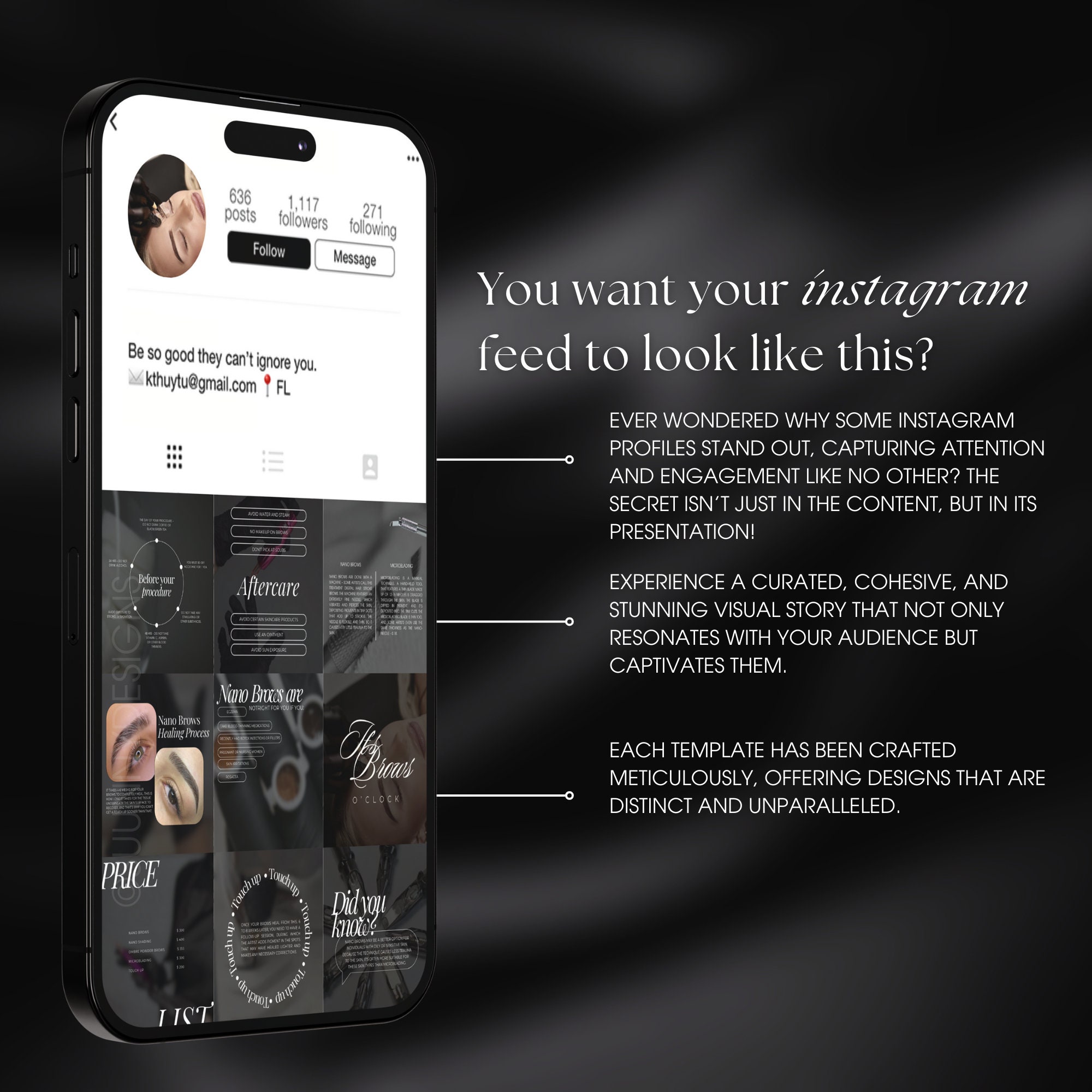Nano Brows Instagram Template | PMU Instagram Template | Microblading ...