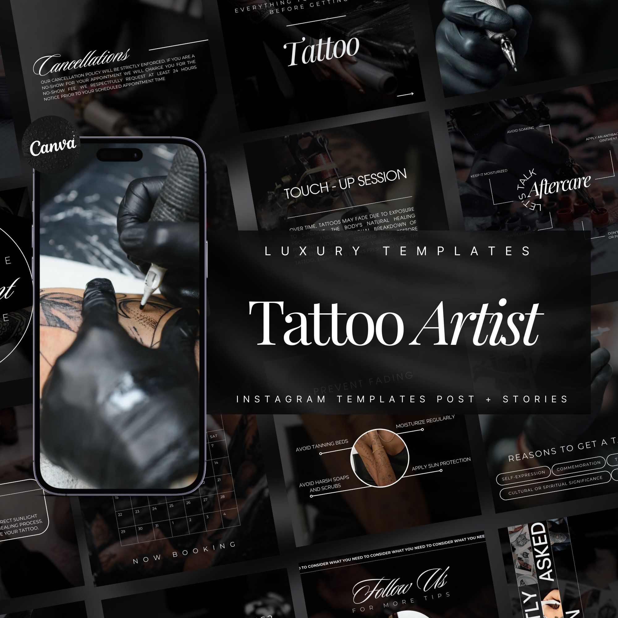 Tattoo Artist Instagram Template | Tattoo Practitioner Instagram ...