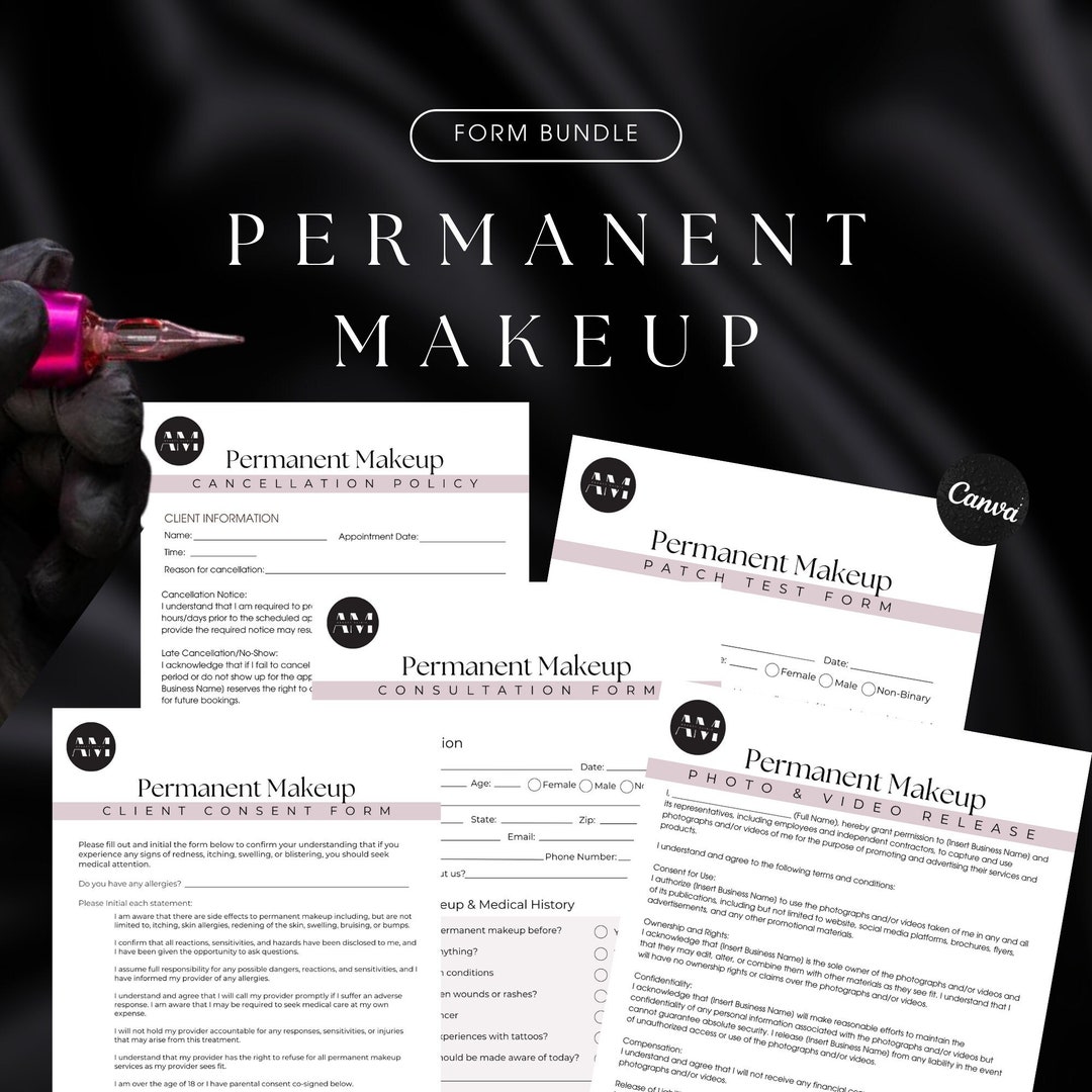 Permanent Makeup Forms PMU Editable Forms Microblading Forms PMU Brows ...