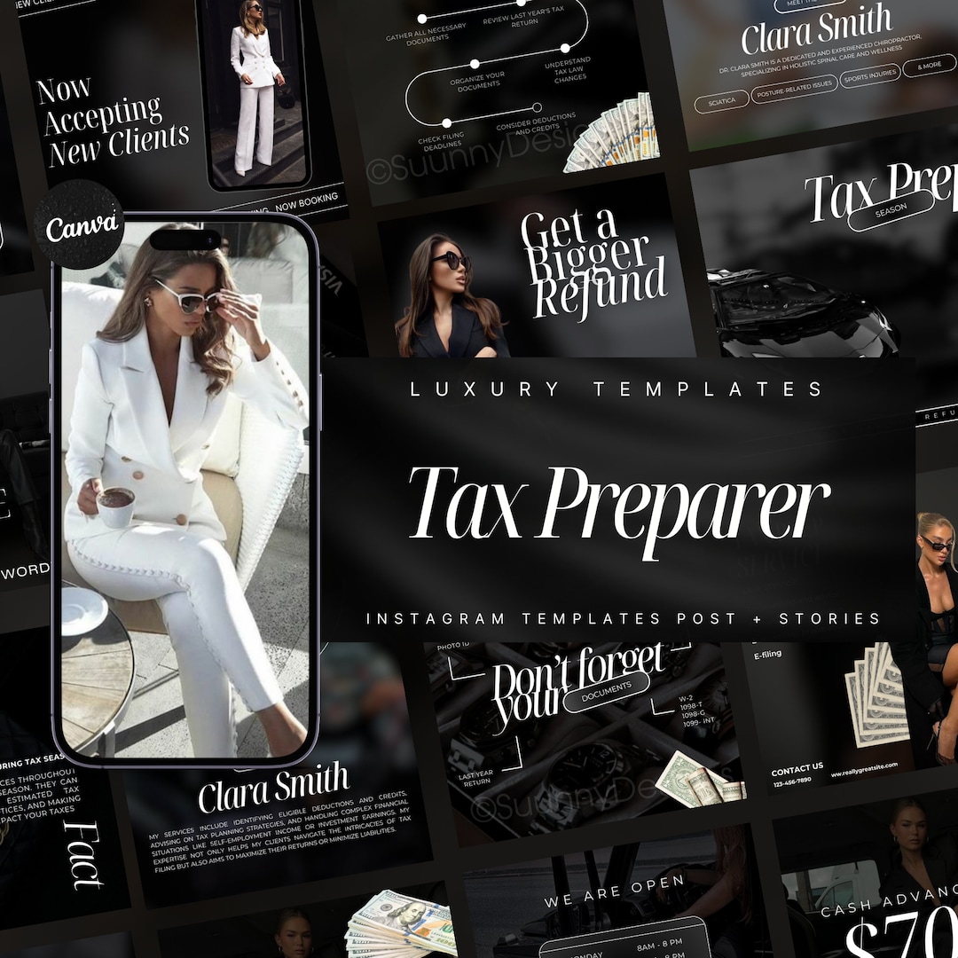 Tax Preparer Instagram Templates | Tax Prep Flyers | Tax Prep Social ...