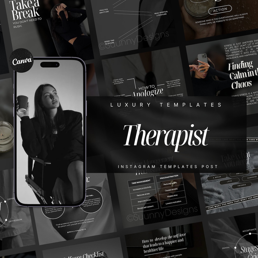 Therapist Instagram Templates | Therapy Templates | Psychologist Social ...