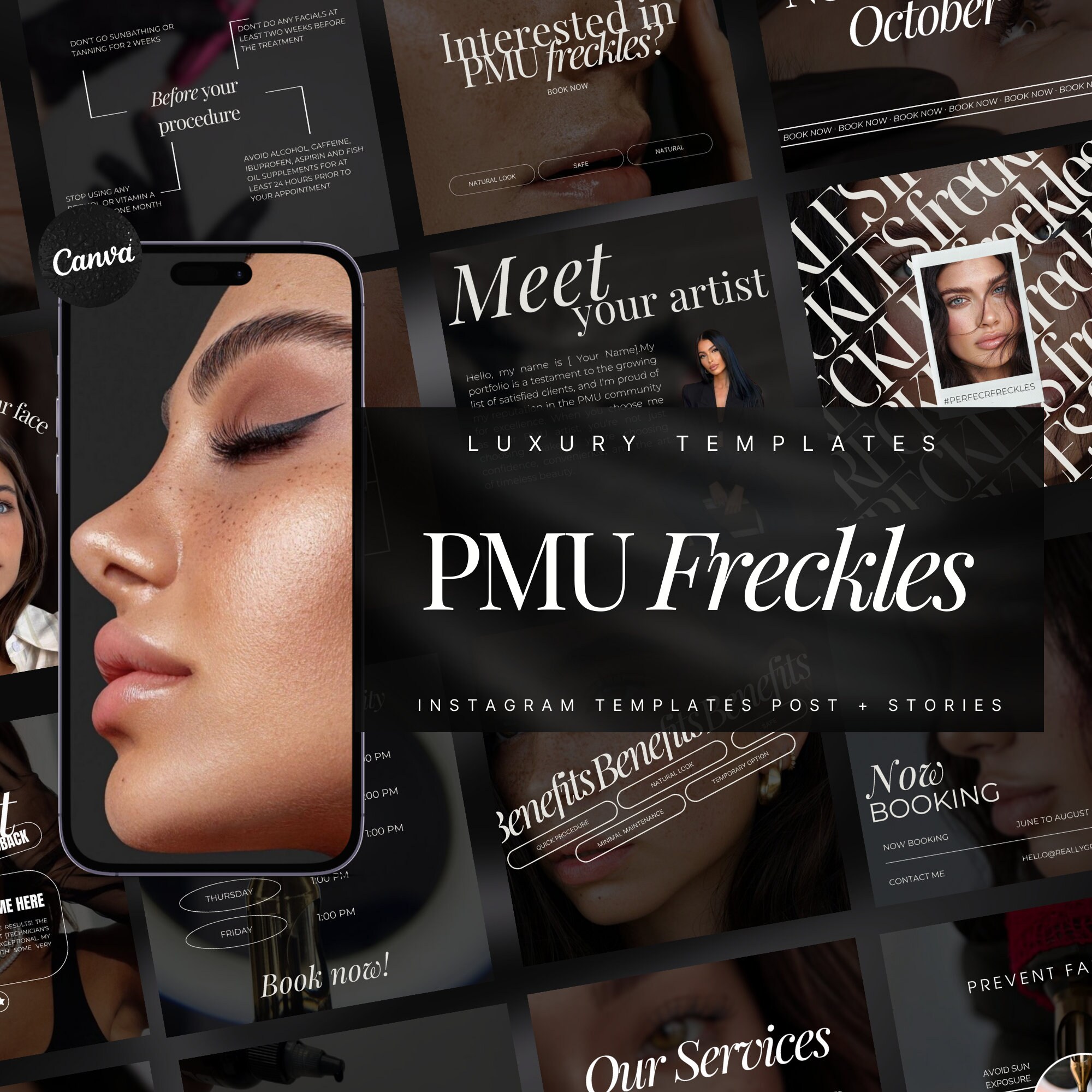Freckles Tattoo Instagram Template PMU Instagram Template Pmu ...