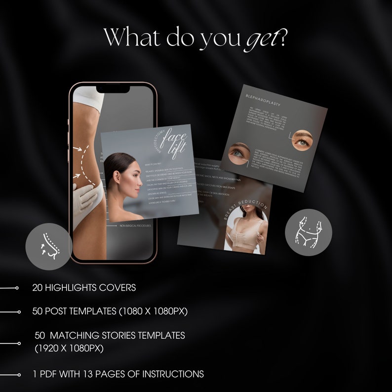 120 Plastic Surgery Instagram Templates | Cosmetic Surgery Instagram ...
