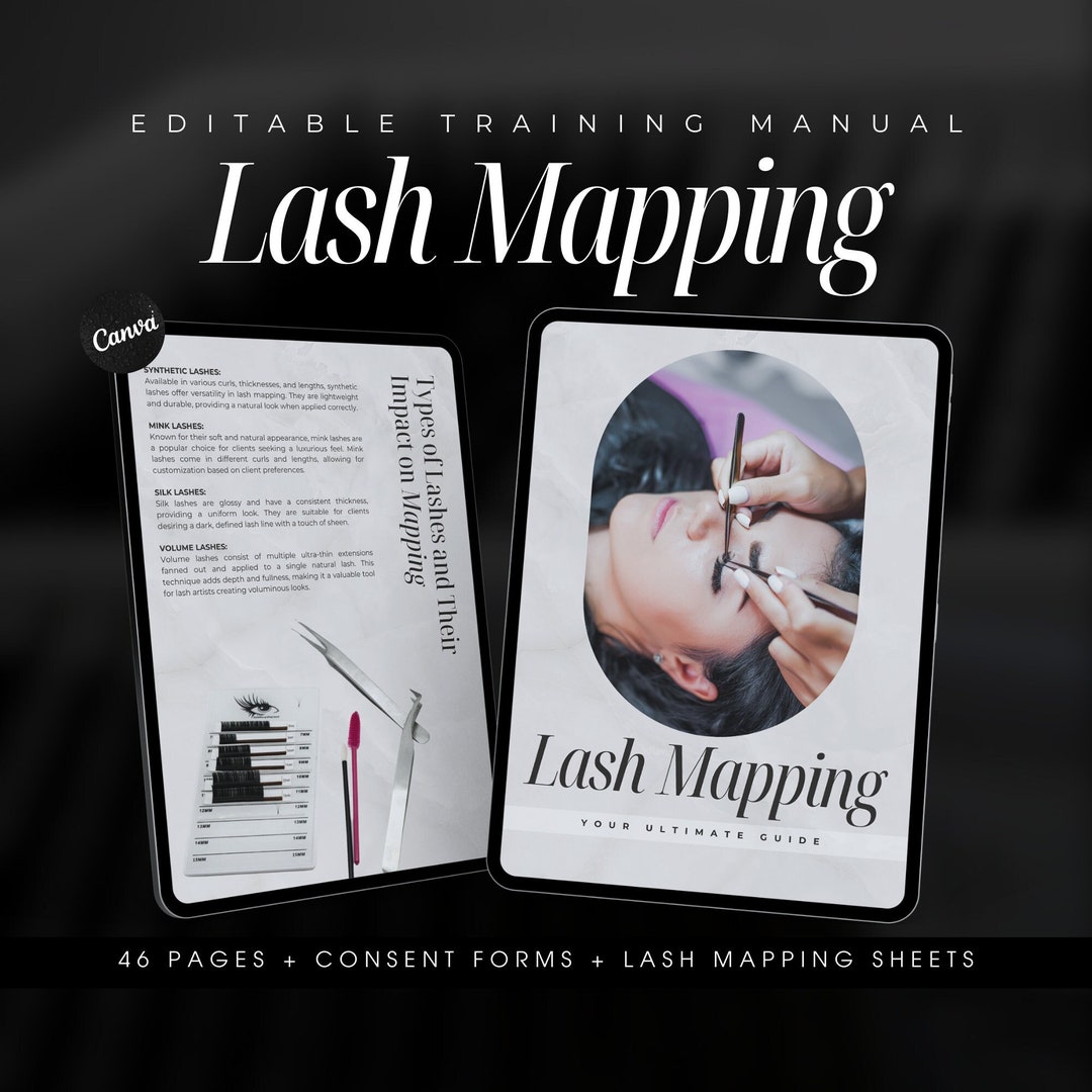 Lash Mapping Editable Guide | Lash Mapping Practice Sheets Eyelash Training Manual | Lash Maps ...