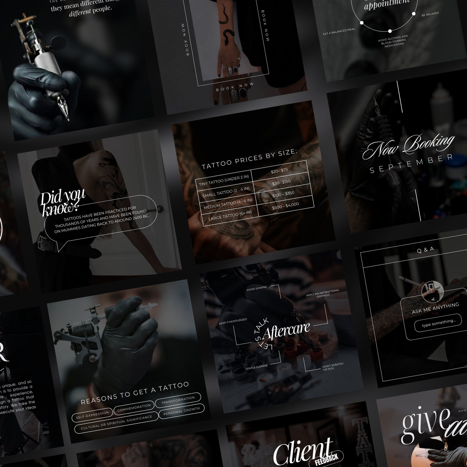 Tattoo Artist Instagram Template | Tattoo Practitioner Instagram ...