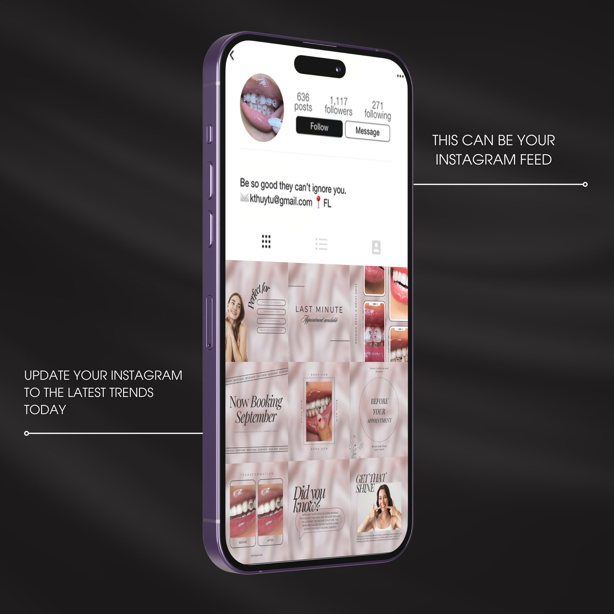 120 Pink Tooth Gem Instagram Templates Tooth Jewelry Posts Tooth Charms ...