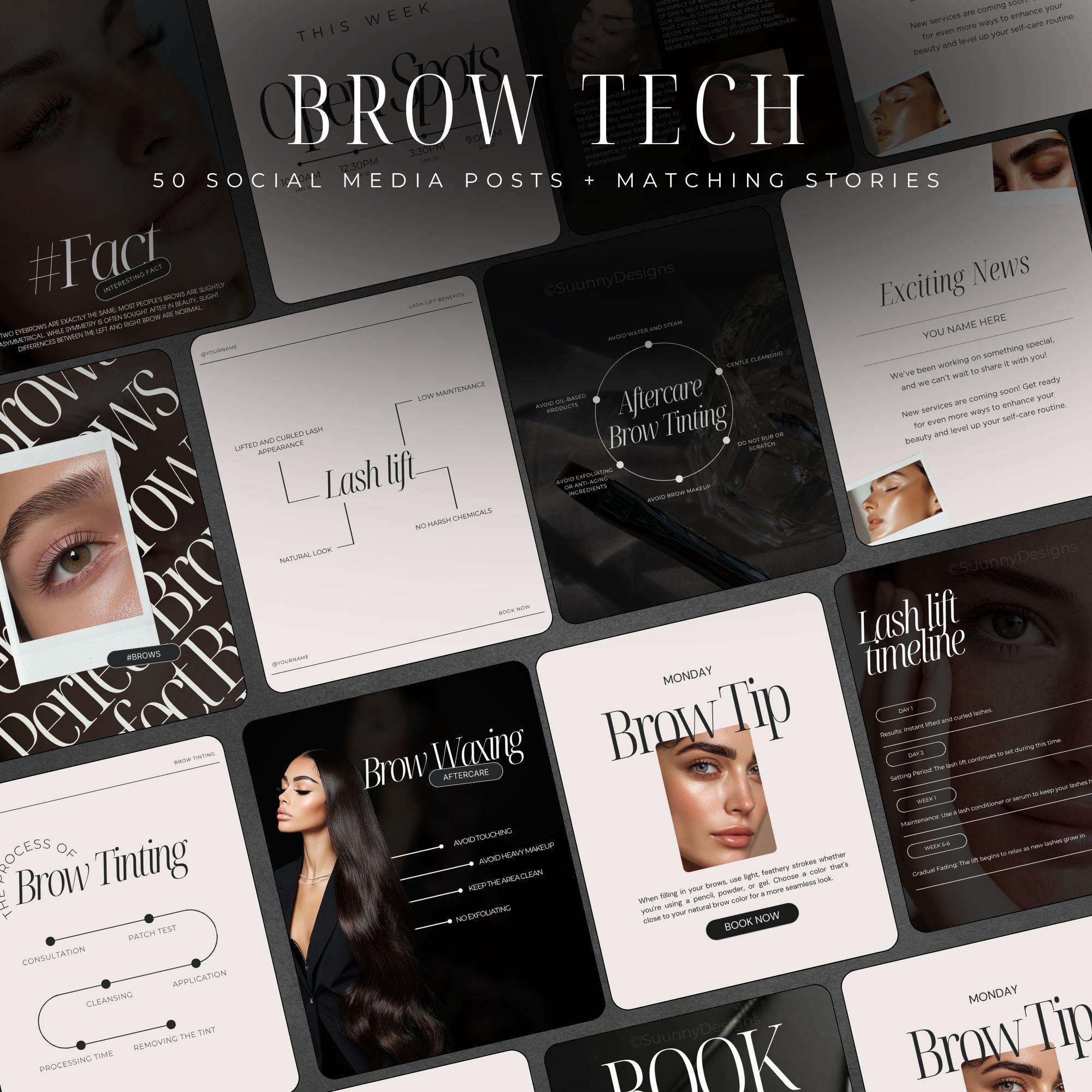 Brow Tech Instagram Templates | Brow Lamination Instagram Templates ...