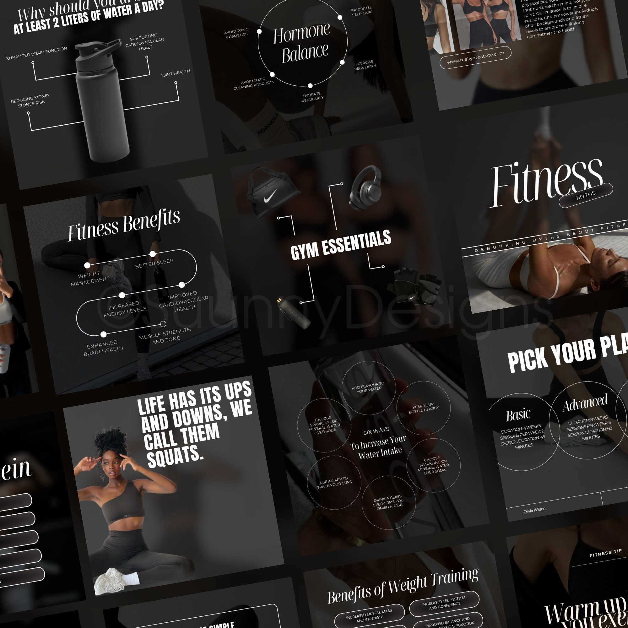 Fitness Coach Instagram Templates | Fitness Social Media Posts ...