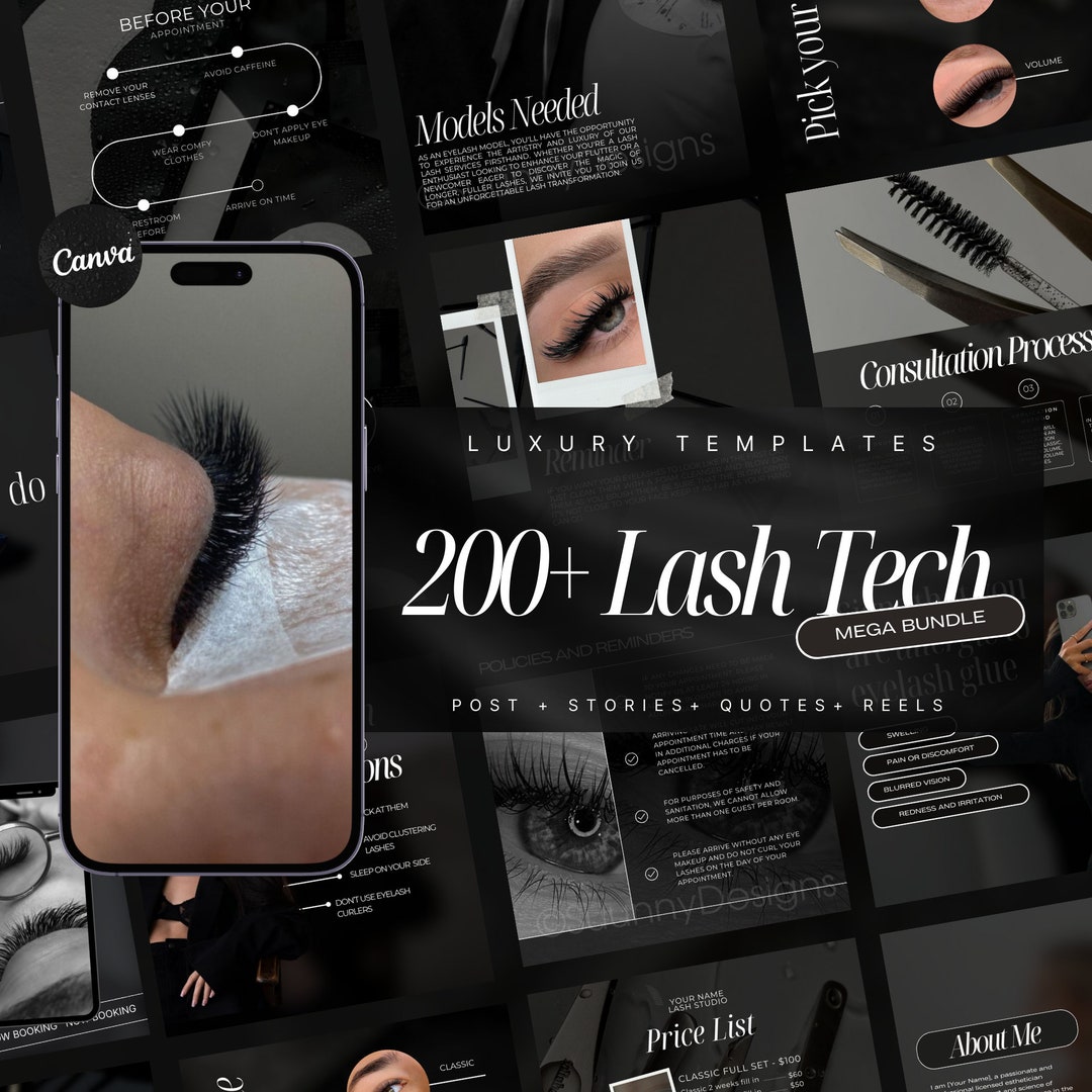 Lash Tech Artist Instagram Template | Lash Stylist Post Templates ...