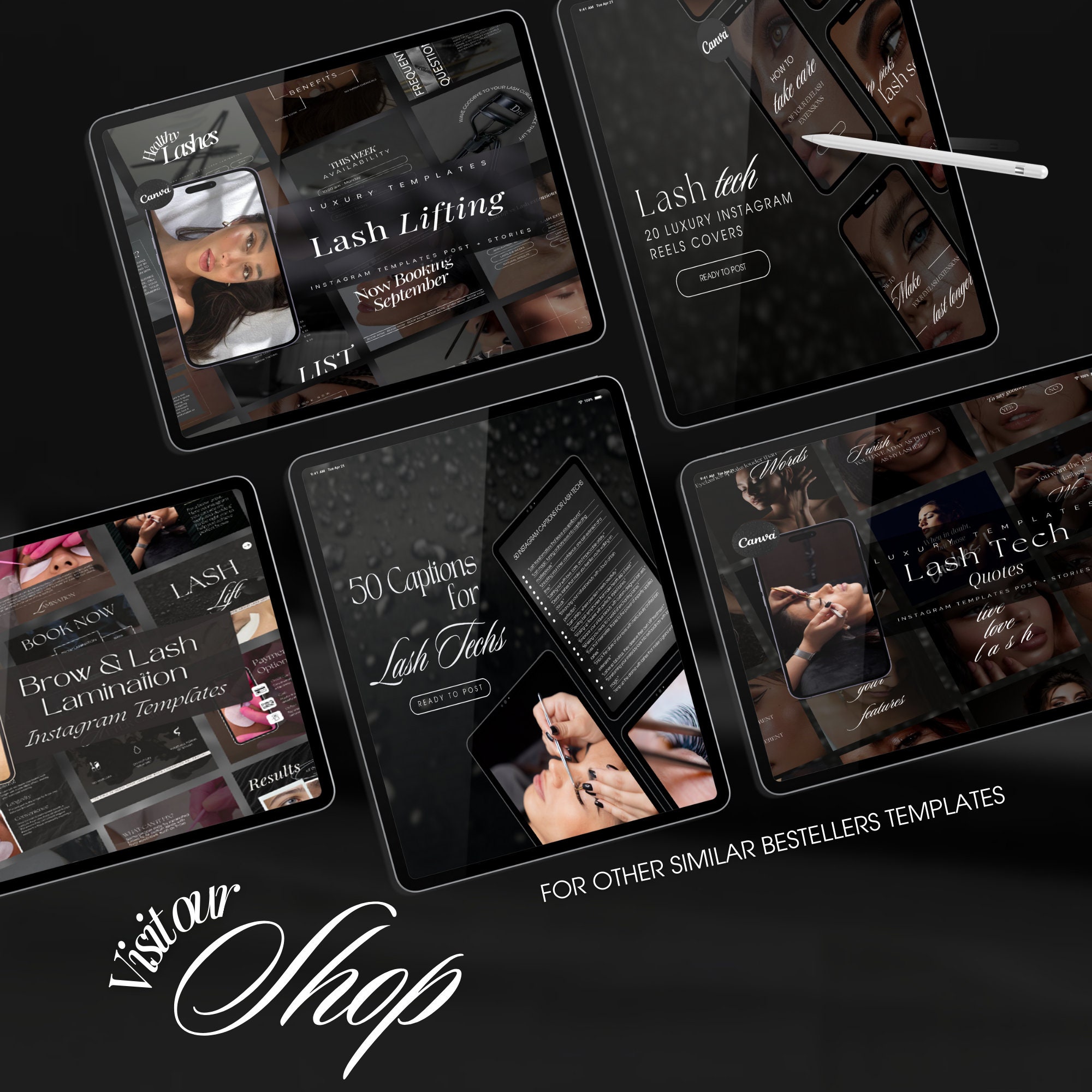 Lash Tech Artist Instagram Highlight Covers Lash Stylist Post Template ...