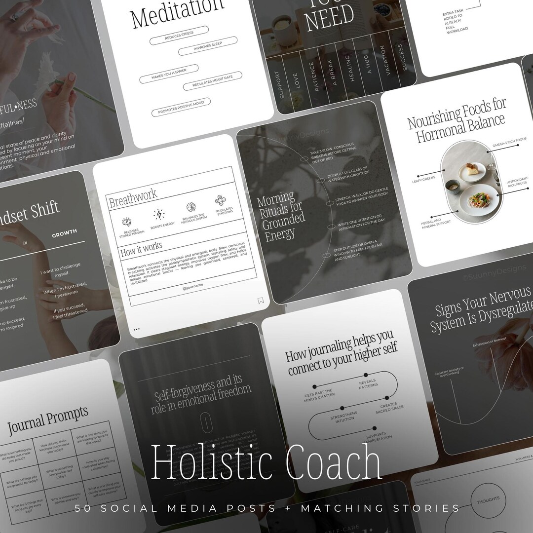 Holistic Coach Instagram Templates | Health Coach Templates | Wellness ...