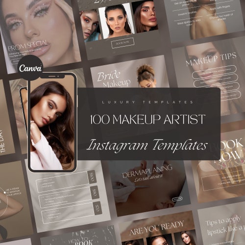 Makeup Artist Instagram Post Templates Beauty Skincare - Etsy