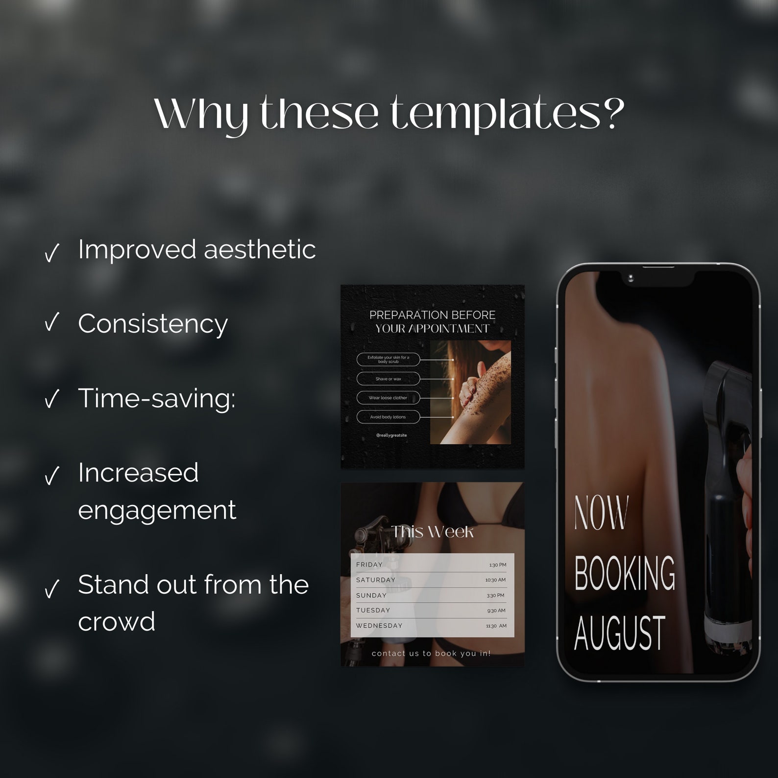 50 Black Spray Tanning Instagram Templates Spray Tan Posts - Etsy