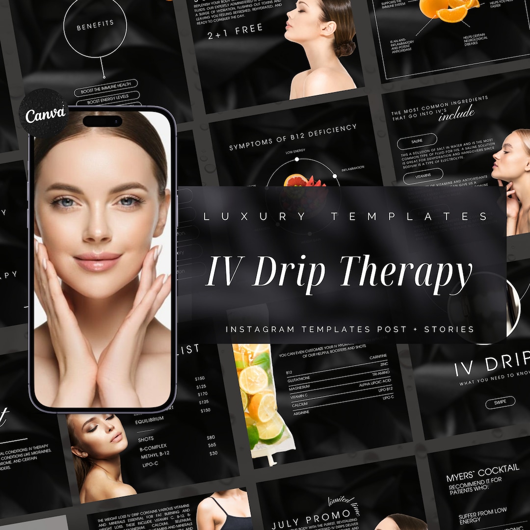 100 IV Therapy Instagram Templates | Iv Drip Therapy Instagram ...