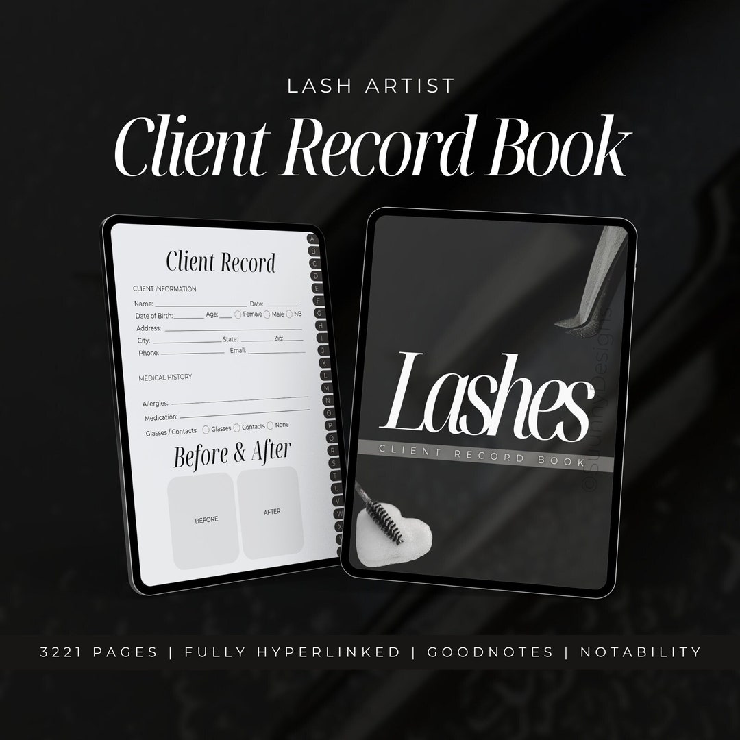 Lash Tech Digital Client Record Book | Goodnotes Lash Client Record ...