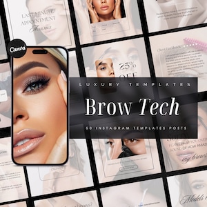 50 Beige Brow Tech Instagram Templates | Brow Lamination Instagram ...