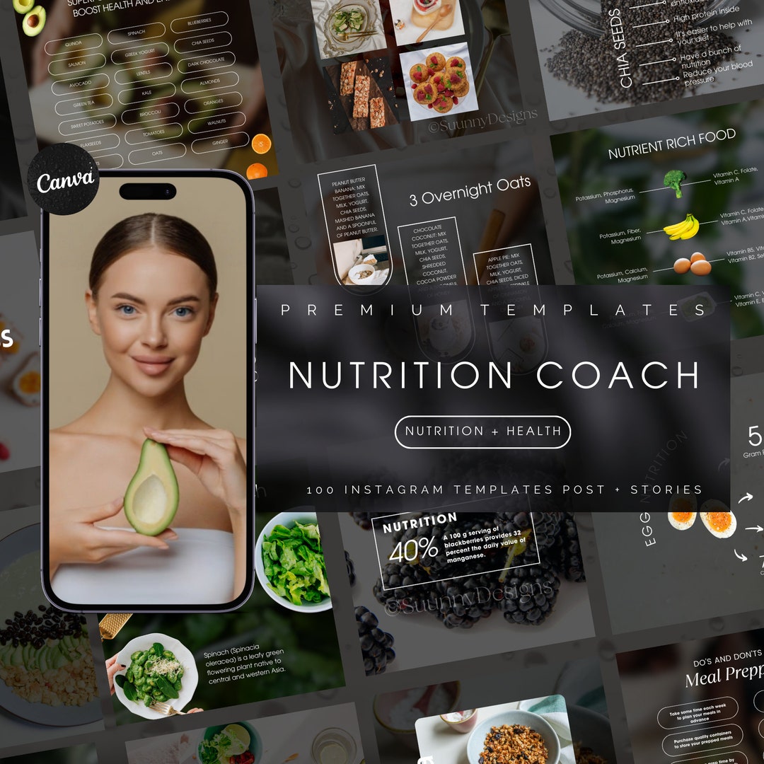 Nutrition Coach Instagram Templates | Health Coach Instagram Templates ...