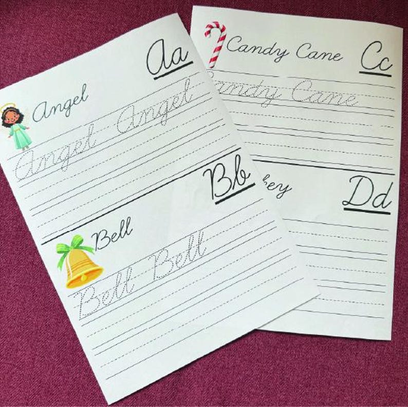 Christmas Cursive Handwriting Workbook. Travel Activity Booklet ...