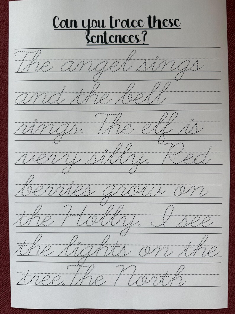 Christmas Cursive Handwriting Workbook. Travel Activity Booklet ...