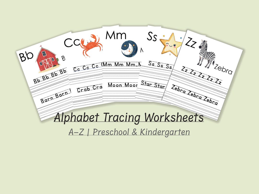 Alphabet Tracing Worksheets A–Z. Preschool Letter Practice. Uppercase ...
