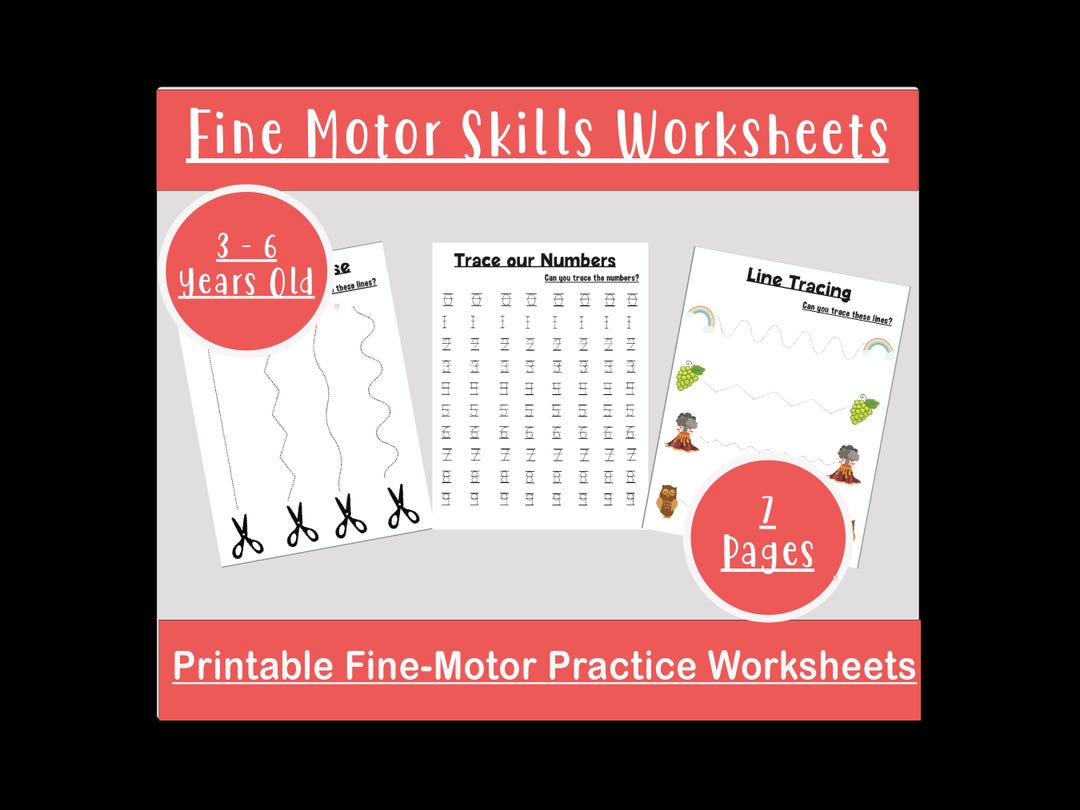 Fine Motor Skills Worksheets: Preschool Tracing & Cutting Practice (PDF ...