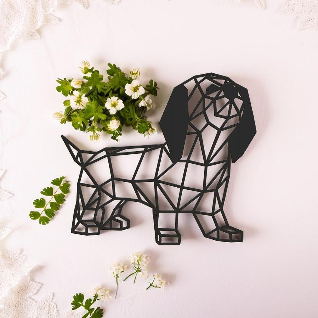 Flywood Animal Art | Geometric Dog Wall Design | Minimalist Dog ...