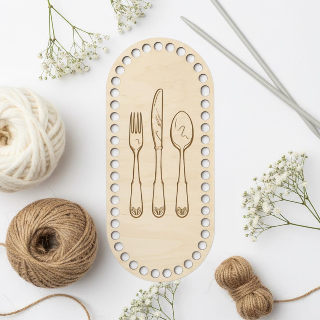 Wooden Oval Base for Crochet or Macrame Cutlery Basket – 27x12cm, 6mm ...