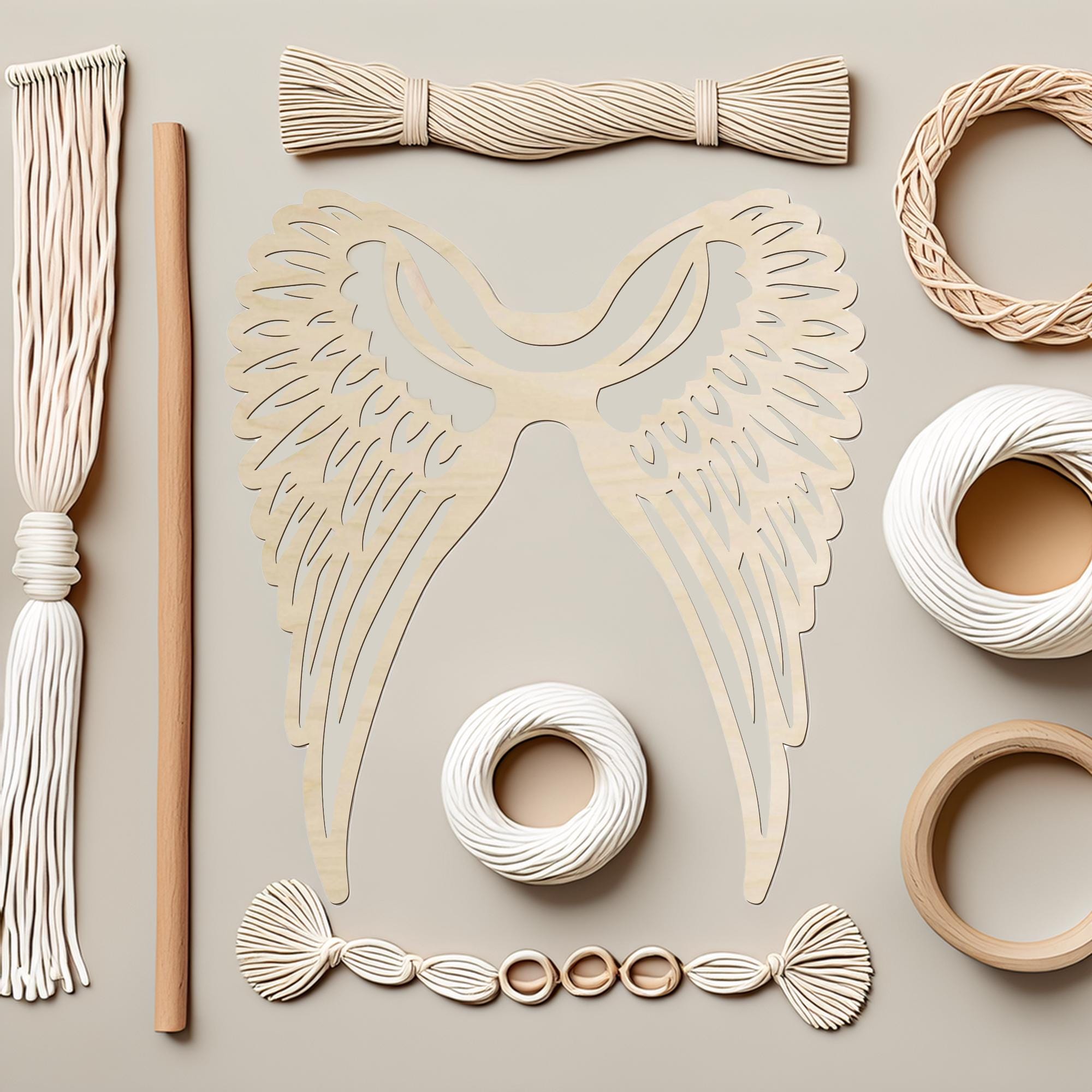 Macrame Angel Wings| Wooden Angel Wings | Openwork Wooden Wings ...